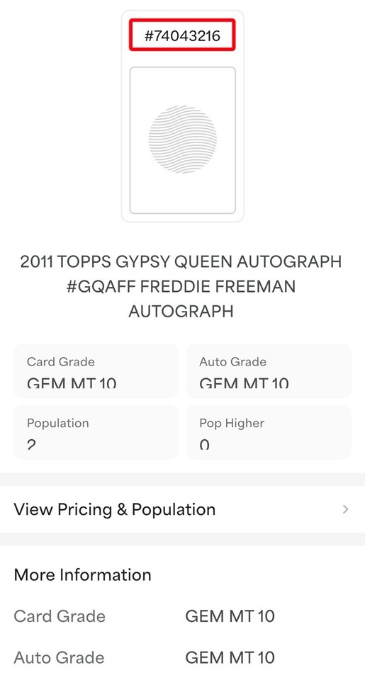 2011 Topps Gypsy Queen FREDDIE FREEMAN RC PSA 10 Auto POP 16 BRAVES ...