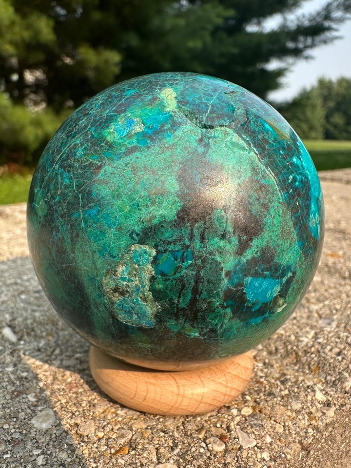 434g natural blue turquiose sphere chrysocolla crystal ball | eBay