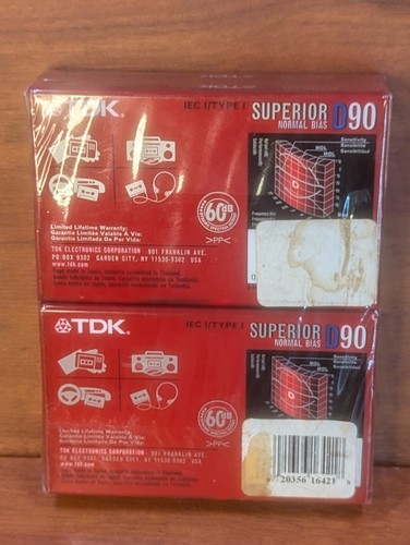TDK Superior D90 Normal BIAS 90 Minute Cassette Tapes 4 Pack SEALED ...