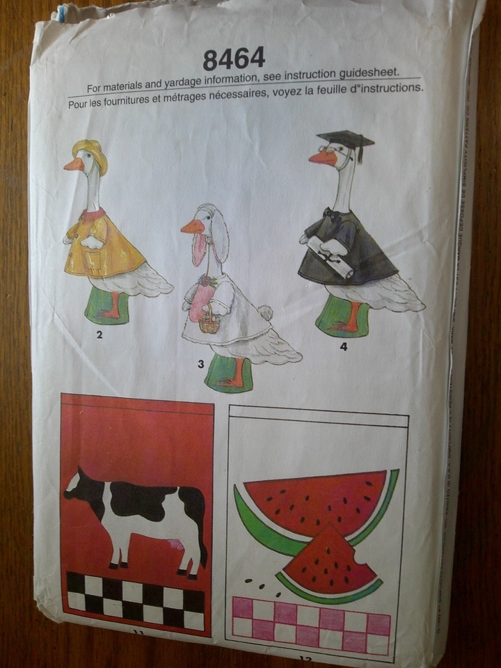 Simplicity Pattern 8464 Lawn Goose Geese Clothing Wedding Cow Graduate ...