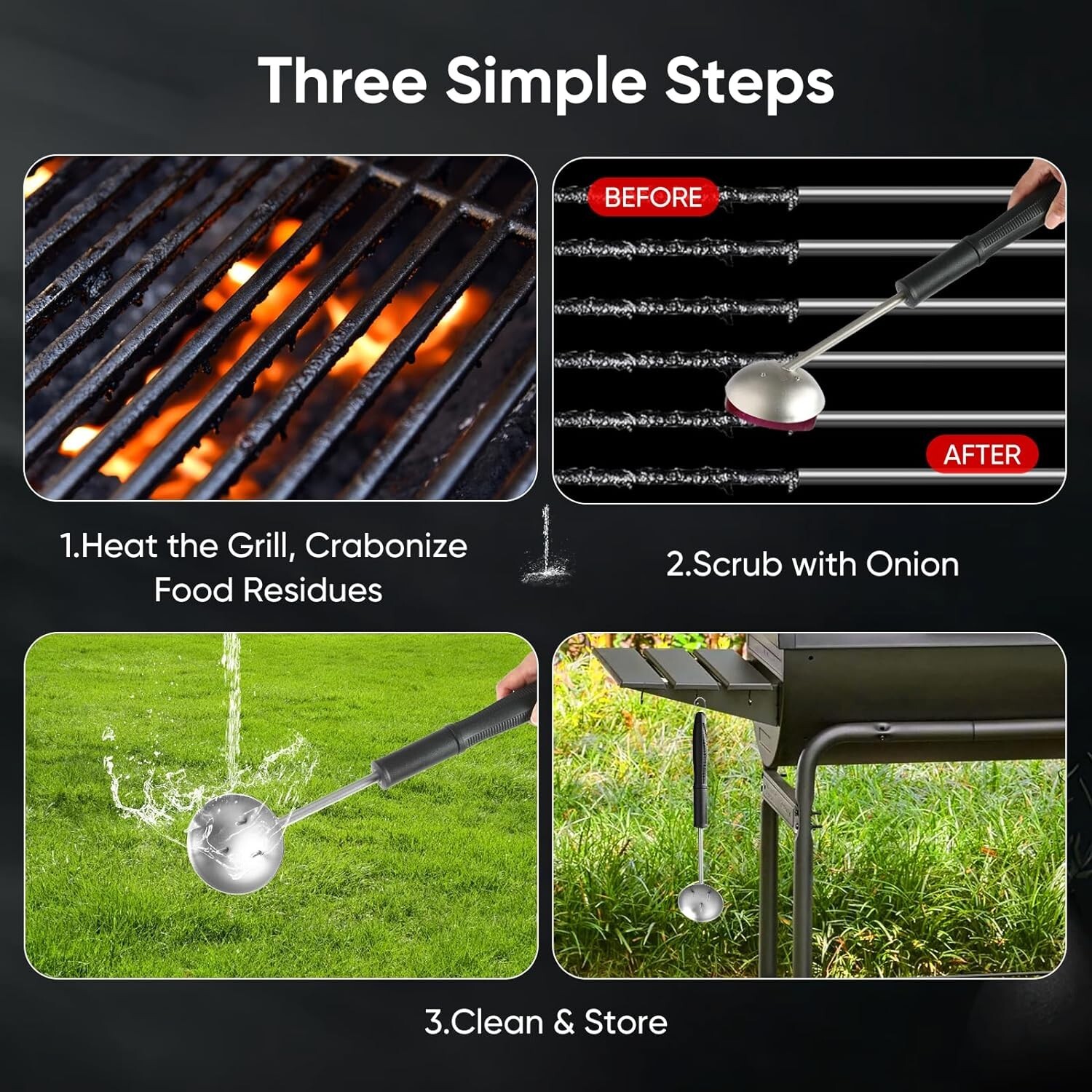 Onion Grill Cleaner Tool, Onion Holder for Grill Cleaning, Lasts for 10 ...