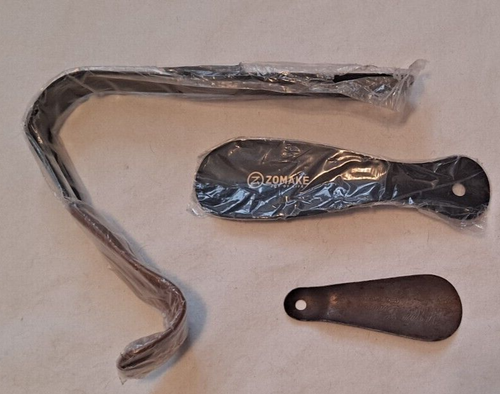 Zomake Shoehorn 7.5” Black Metal Joy of Life-Long Handle for boots ...