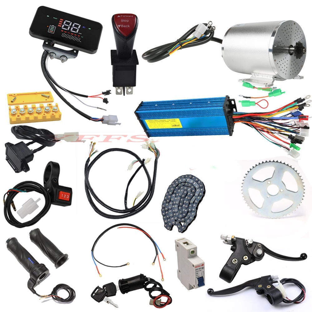 72V 3000W Brushless Electric Motor Throttle Grips Kit for ATV Quad ...