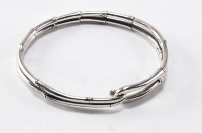 JOHN HARDY BAMBOO 925 STERLING SILVER HOOK CLOSURE BANGLE BRACELET | eBay