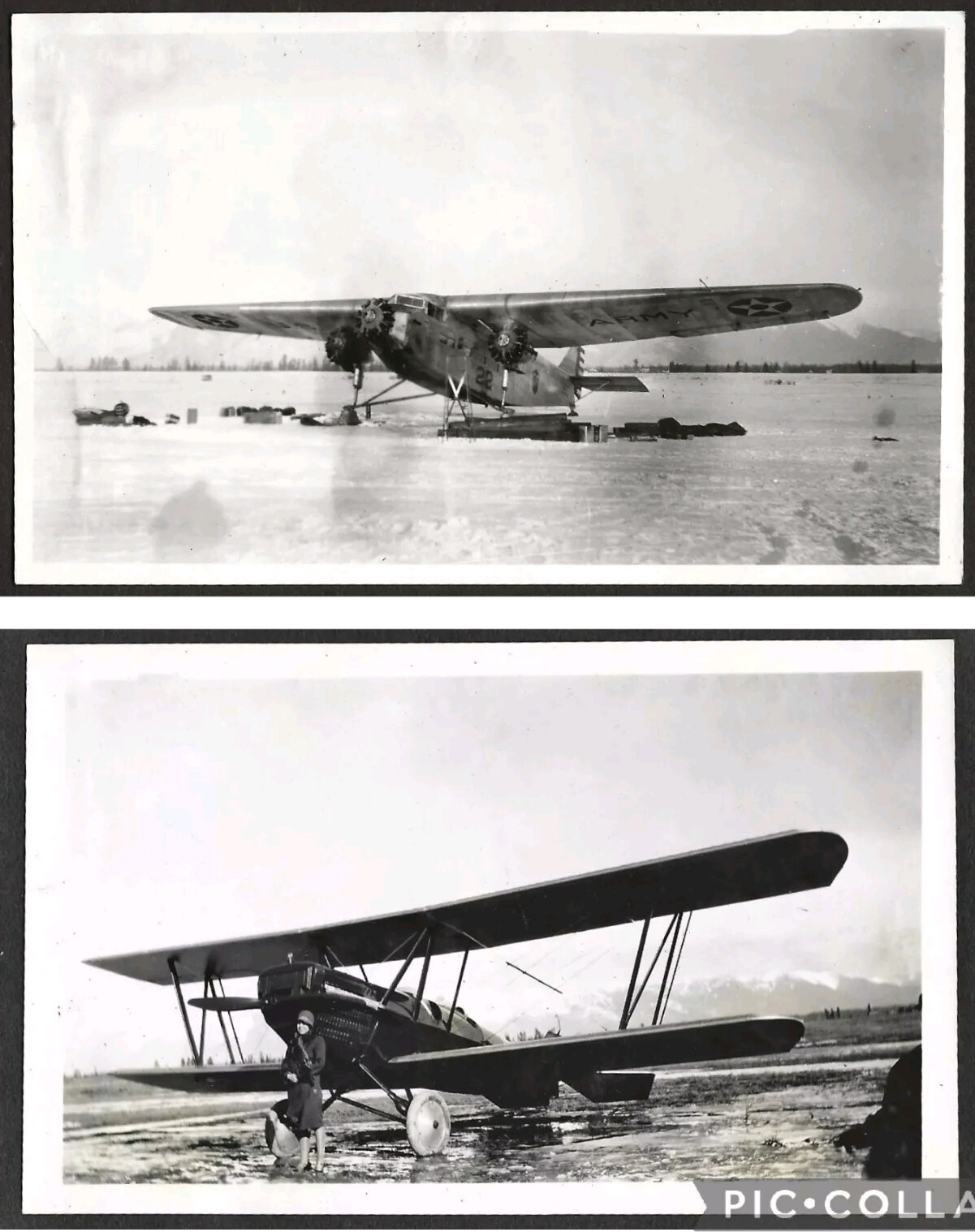 2 Vintage Old 1920s Photos of US Army Biplane & Private Airplanes in ...