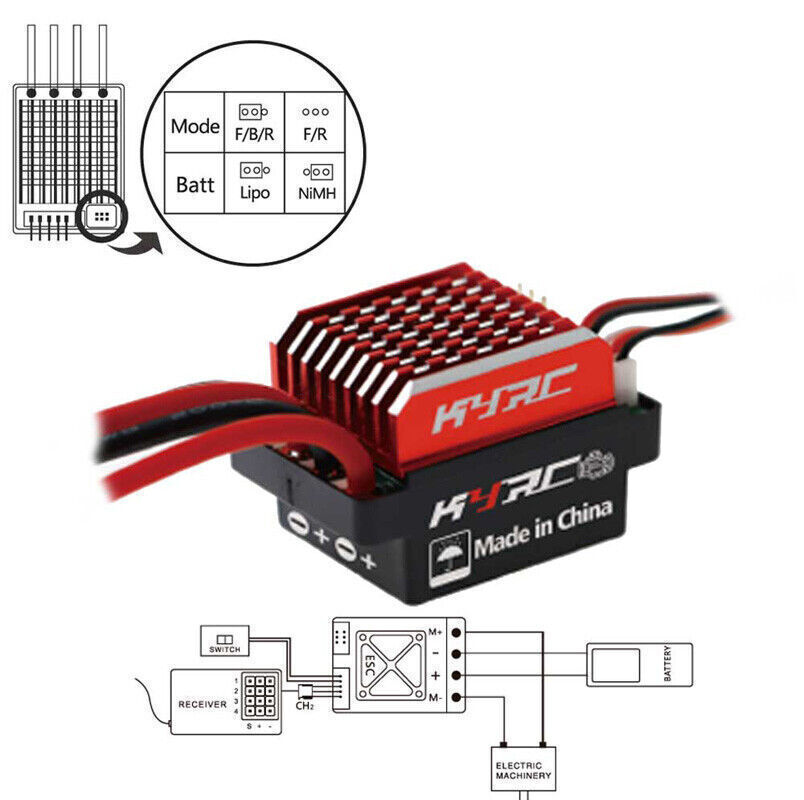 60A Brushed Electric Speed Controller ESC For 1/10 RC Car Buggy Monster ...