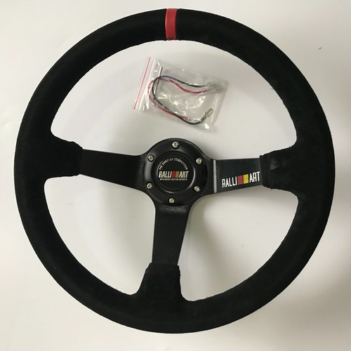 350mm EVO Ralliart Suede Deep Dish Steering Wheel Fit MOMO Hub Racing ...