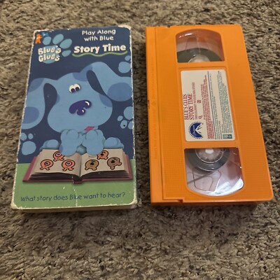 Blues Clues Story Time VHS 1998 Play Along With Blue Nick Jr Orange ...
