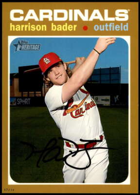 Harrison Bader 2020 Topps Heritage 5x7 Gold #80 2/10 Cardinals | eBay