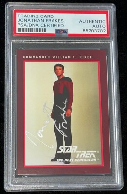 Jonathan Frakes "Commander Riker" 1991 Impel STAR TREK Signed Rookie ...