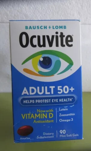 Ocuvite bausch + lomb adult 50+ mini soft gel 50 Count EXP 02/2025 ...
