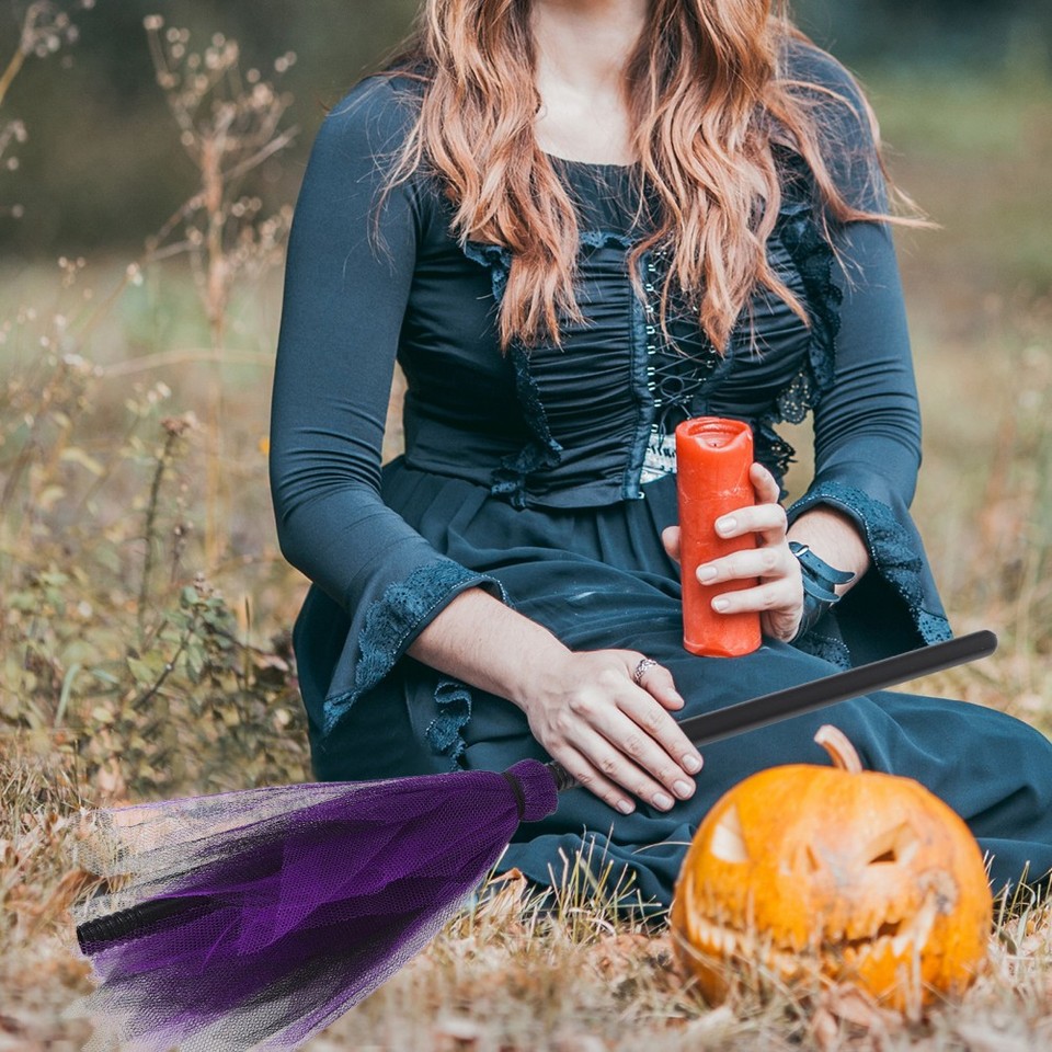 Halloween Witches Broom Plastic Mesh Costume Cosplay Prop For Party ...