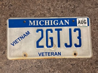 2017 Michigan License Plate Vietnam Veteran # 2GTJ3 | eBay