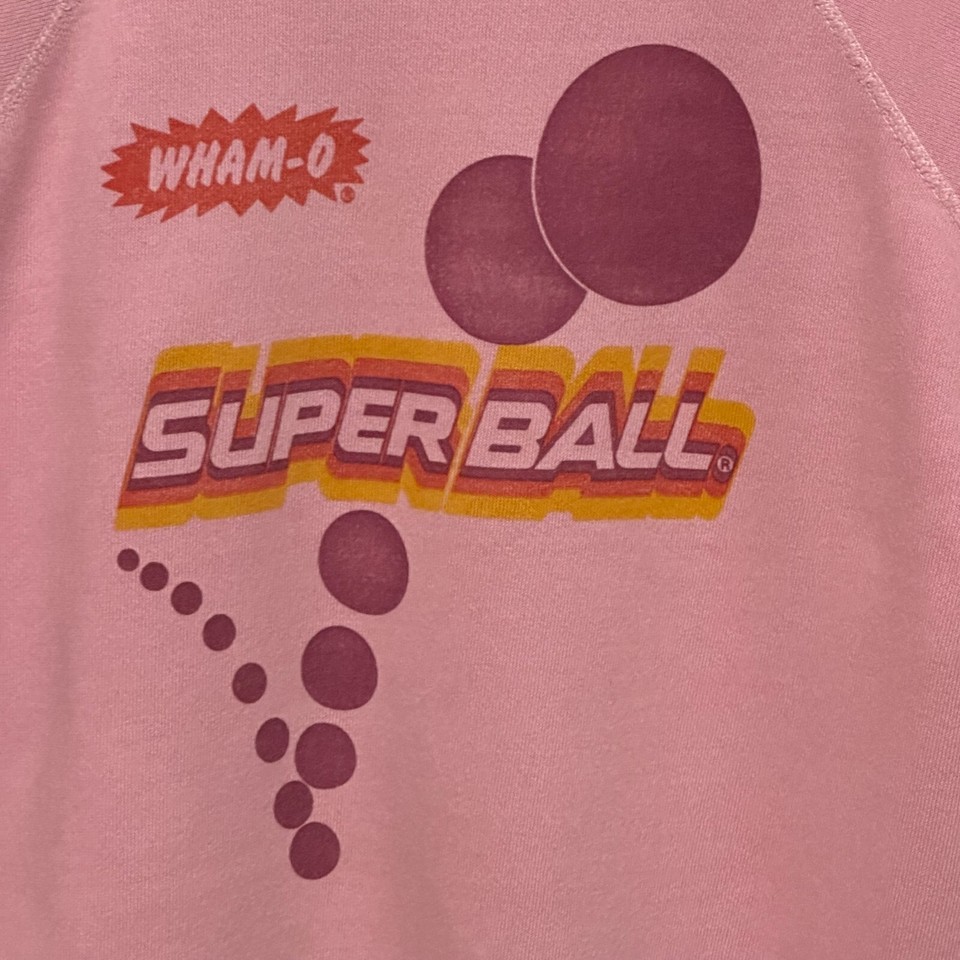 Vintage bubble gum pink Sweatshirt WHAM-O SUPERBALL logo | eBay