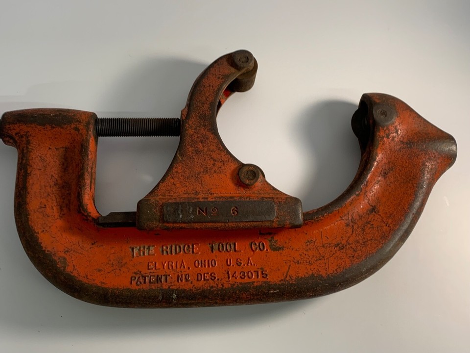 Vintage Ridgid No. 6 Heavy Duty Pipe Cutter 4"-6" Steel Plumbing Tool ...