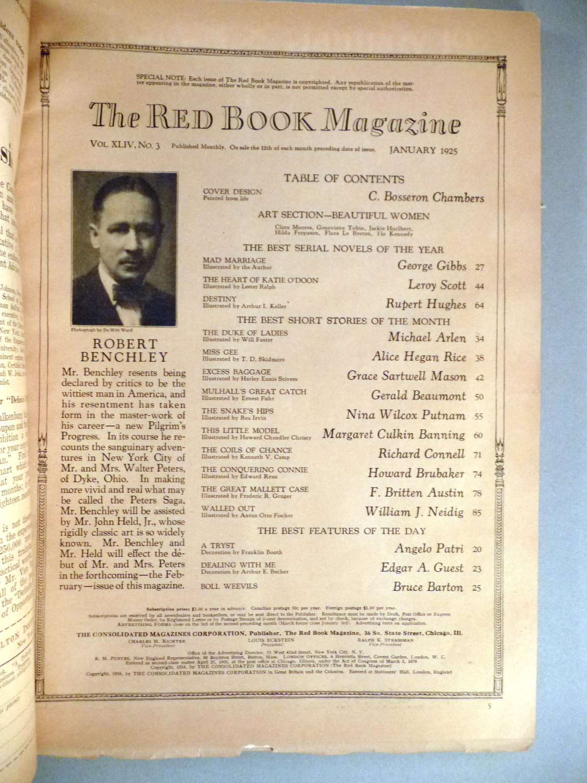 Redbook Magazine - January, 1925 ~~ Red Book Magazine | eBay UK