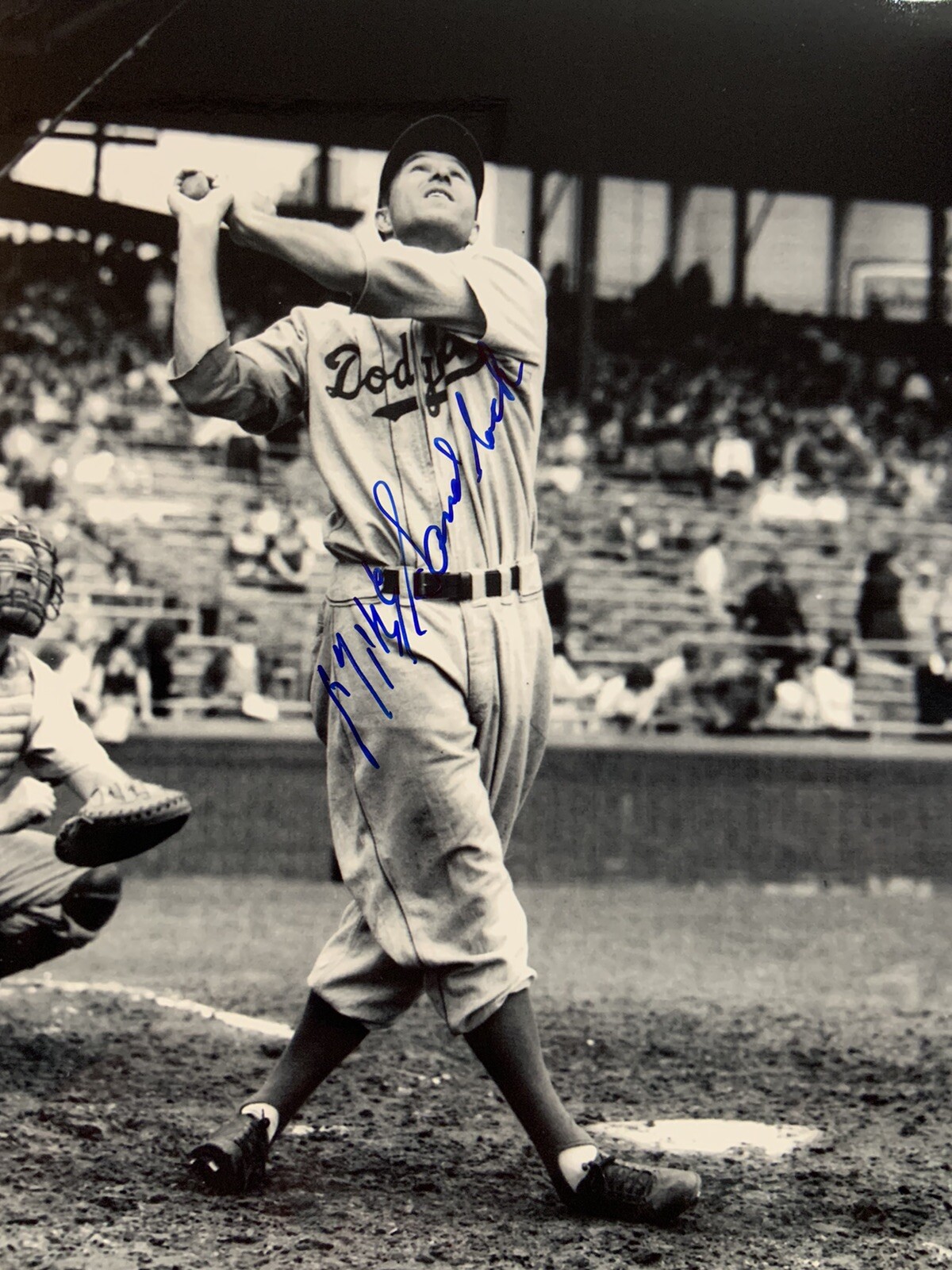 Mike Sandlock (DD) 1945 1946 Brooklyn Dodgers Autographed Signed 8x10 ...