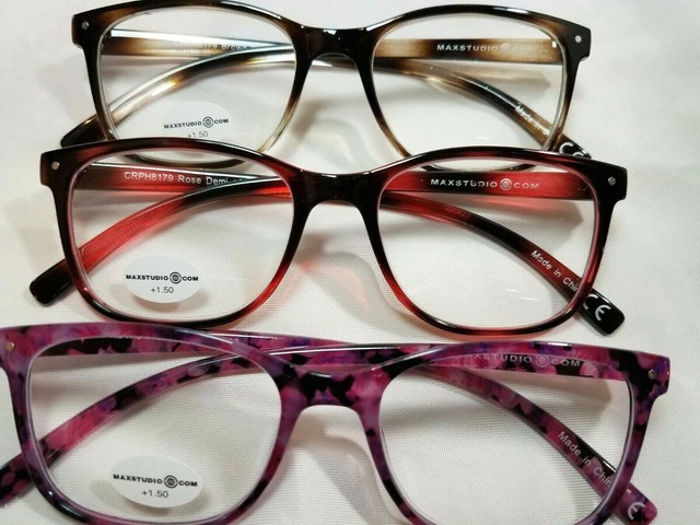 NIB 1 50 Box Set 3 Pairs Max Studio Reading Glasses Readers EBay nib-1-50-box-set-3-pairs-max-studio-reading-glasses-readers-ebay