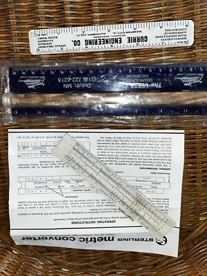 Lot of 3 Vintage Advertising Rulers & Slide Rule - Vista Fleet/Sterling ...