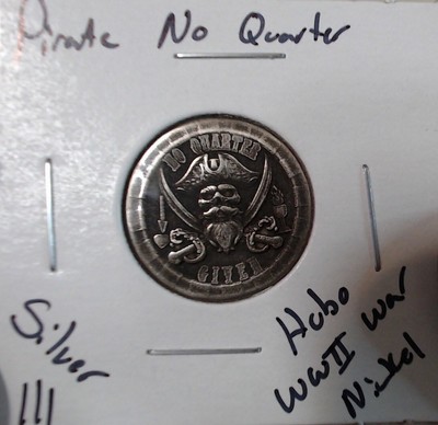 HOBO Pirate No Quarter Given Made From A REAL WWII Silver War Nickel ...