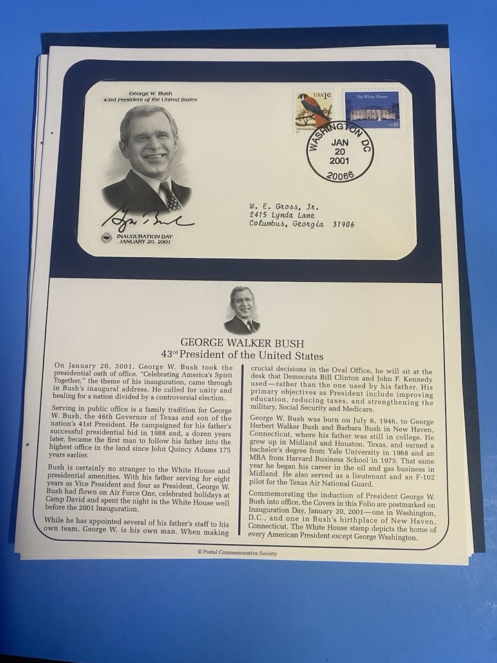 2001 US INAUGURATION DAY COVERS GEORGE BUSH MINT | eBay