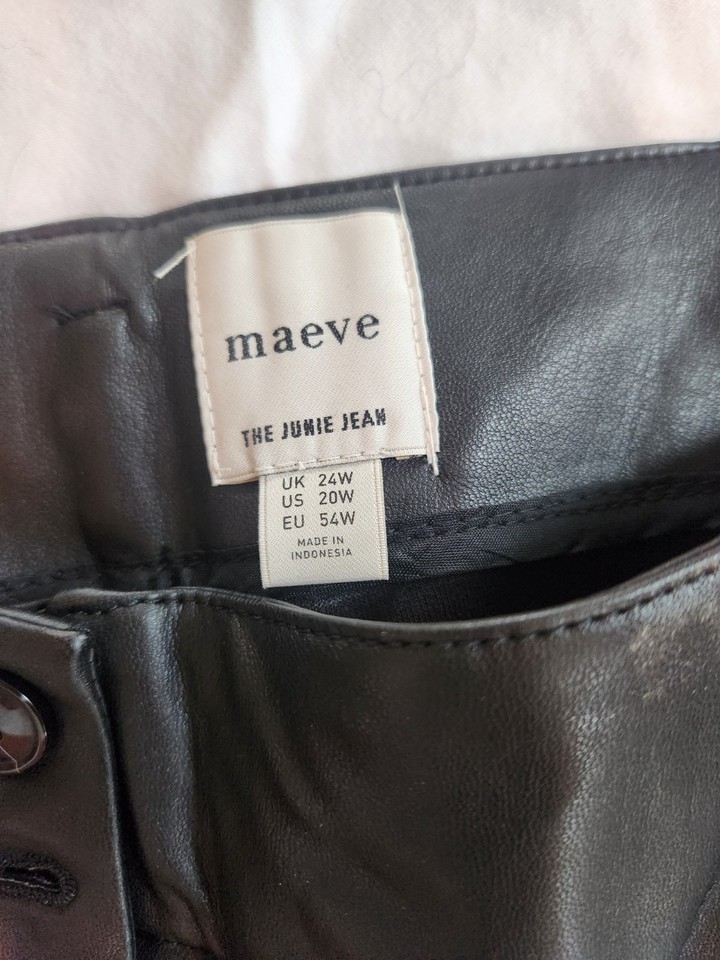 Anthropologie Maeve Brand Faux Leather High Waisted Wide Leg Pants NWT ...