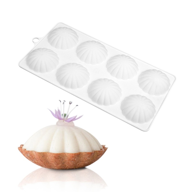 8-cavity Semicircular Petals Mould Fondant Chocolate Mold Cake Baking ...