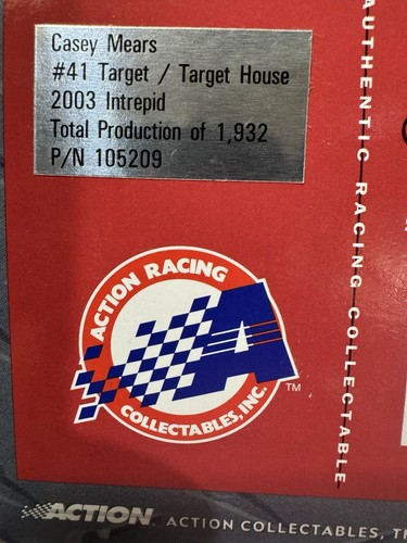 Casey Mears #41 Target - Target House 2003 Rookie Year 1/24 NASCAR ...