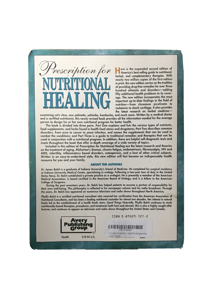 Prescription For Nutritional Healing by James Balch and Phyllis Balch ...