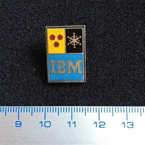 US Pin Rare Badge with lovely Design Logo IBM. Fine Old Lapel Enamelled ...
