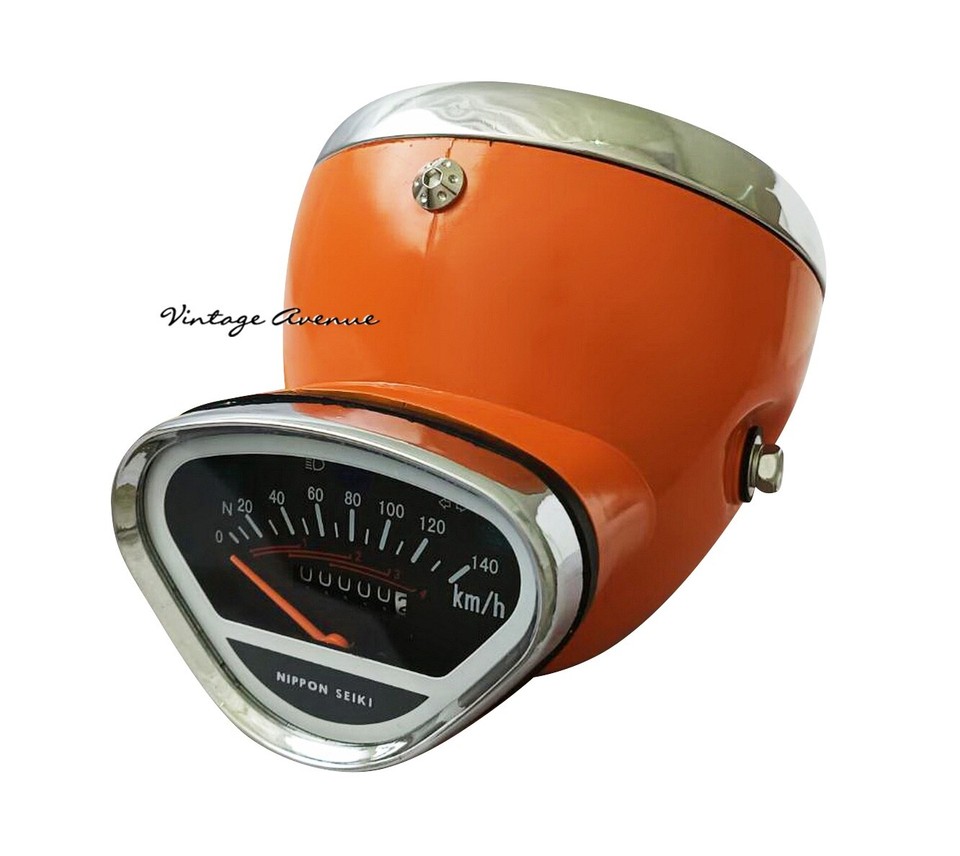 HONDA CT70 CT90 CT110 CL90 HEAD LIGHT 6" LAMP+SPEEDOMETER+BUCKET CASE ...