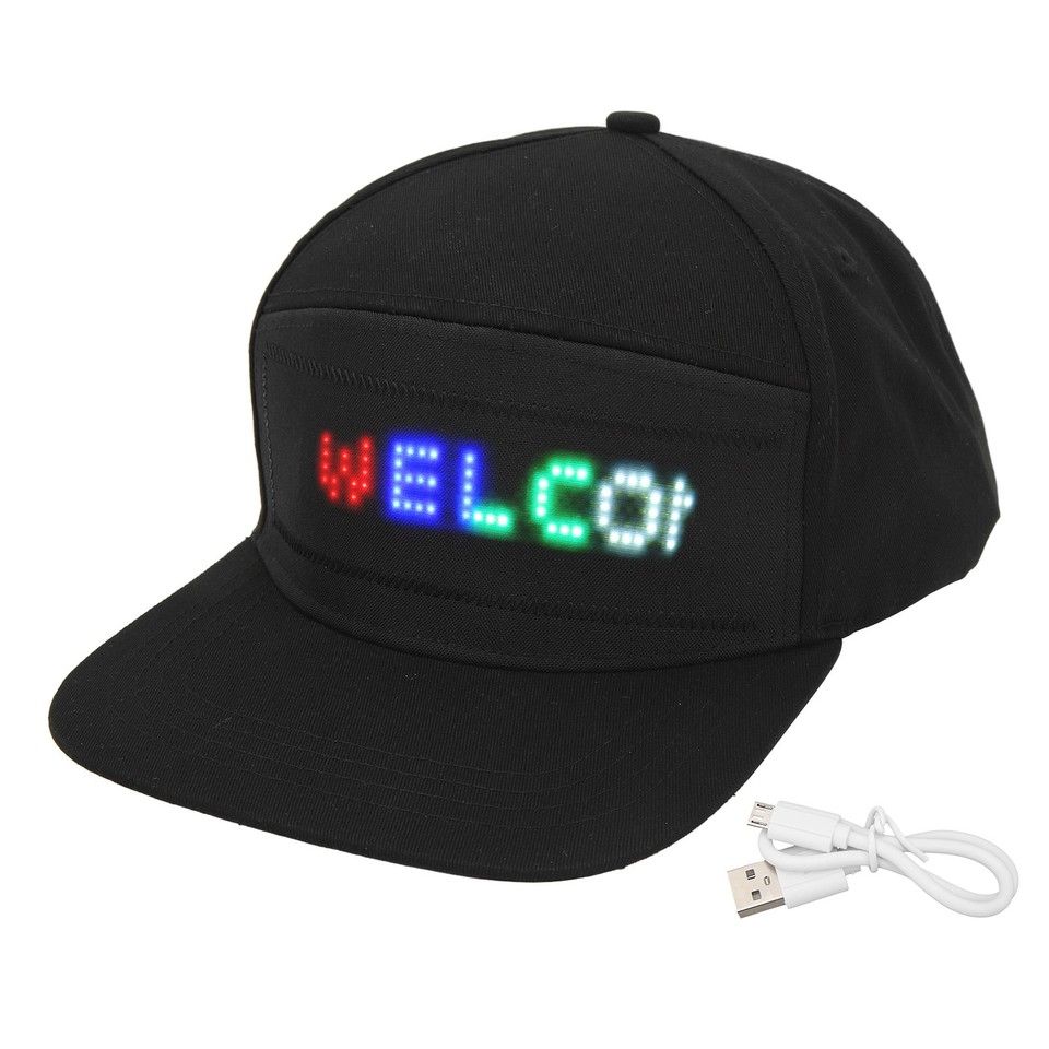 LED Cap Programmable APP Control Editable Colorful LED Hat For Outdoor ...