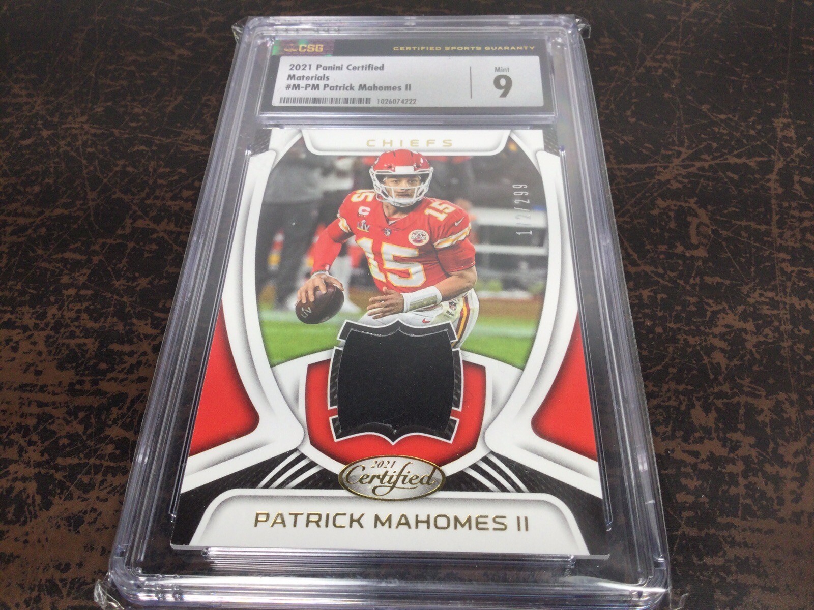 2021 Panini Certified Patrick Mahomes Relic Kansas City Chiefs /299 CSG ...