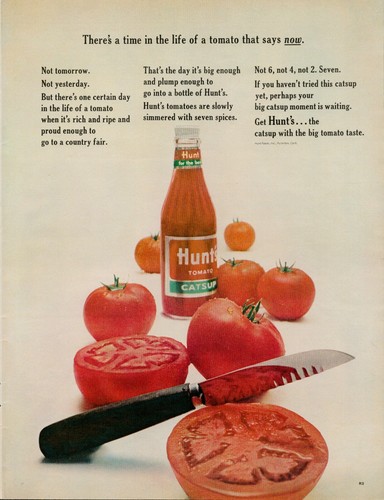 1964 Hunt's Tomato Catsup Ketchup Condiment Vintage Print Ad Vegetable ...