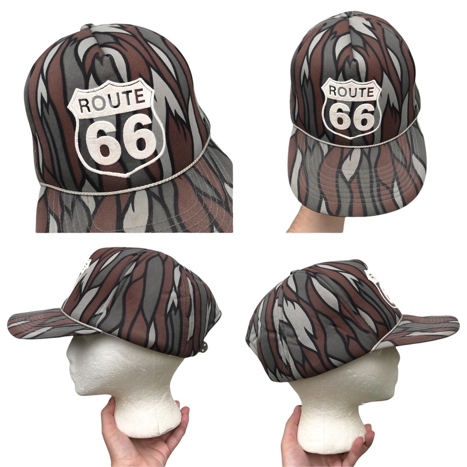 Vintage Route 66 Camo Snapback Hat Camo - Gem