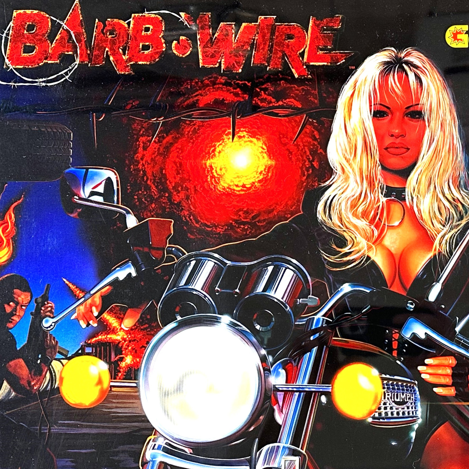 Gottlieb Barb Wire Pinball Machine Game Translite Backglass Pamela ...