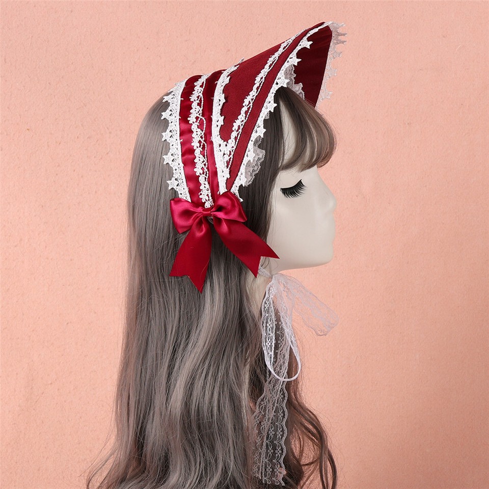 Women Gothic Bonnet Victorian Bonnet Halloween Half Bonnet for Classic ...