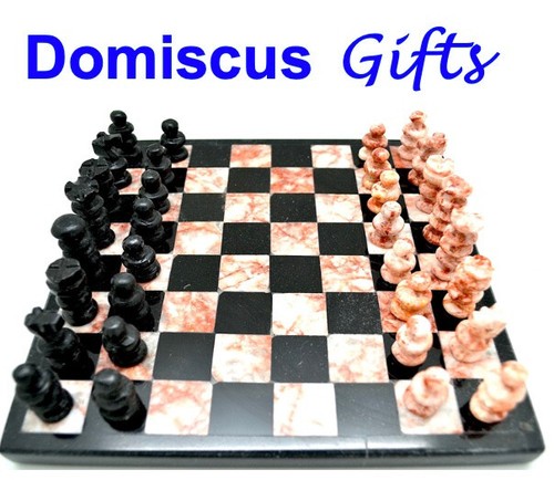 7" New! ONYX Red Black CHESS Checkers SET Mexican Marble STONE Home ...