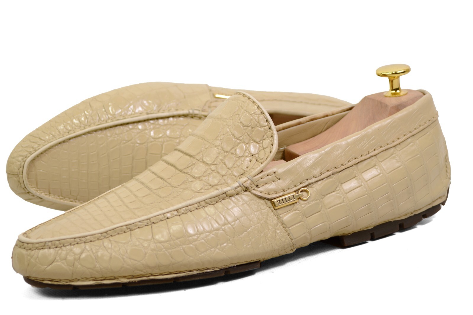 3750$ ZILLI beige Crocodile Alligator Loafer Italy UK… - Gem