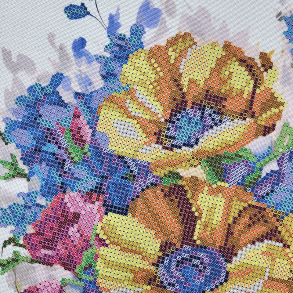 Bead Embroidery Kit Ukrainian Flowers DIY Craft Kit Stamped Embroidery ...