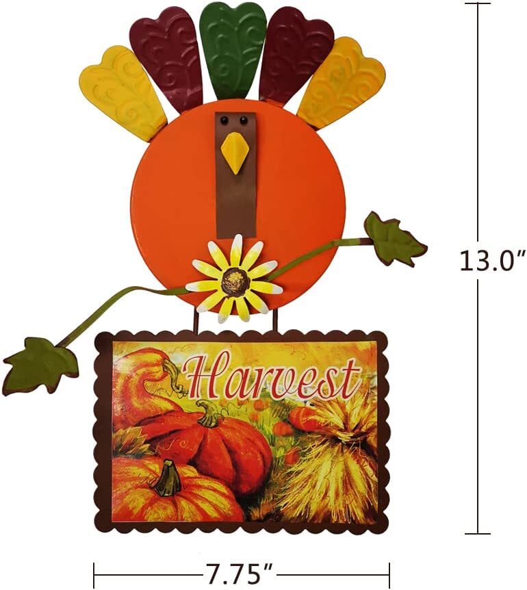 Thanksgiving Metal Turkey Hanging Door Sign Wall Decor Turkey Welcome ...