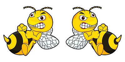 2er Aufkleber Set Angry Bee Böse Biene Sticker, Fahrzeug Aufkleber, ca ...