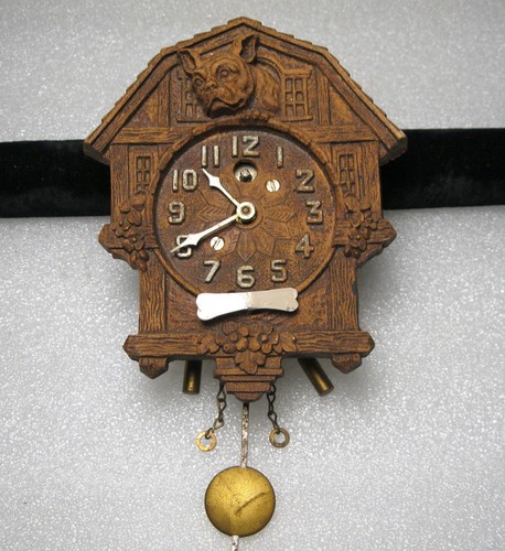 Vintage Keebler Bulldog and Bone Seesaw Animated Pendulette Clock Works ...