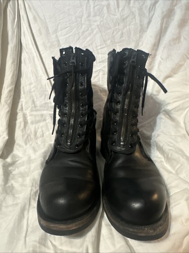 Vintage 1960s Us Military Black Leather Boots 10 1/2 D Zipper Inserts ...