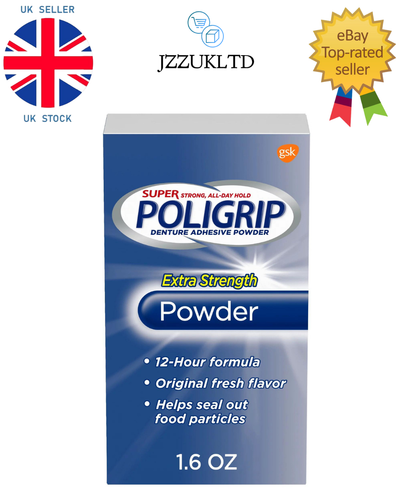 Super Poli-Grip Denture Adhesive Powder- 1.6 Oz - UK SELLER | eBay