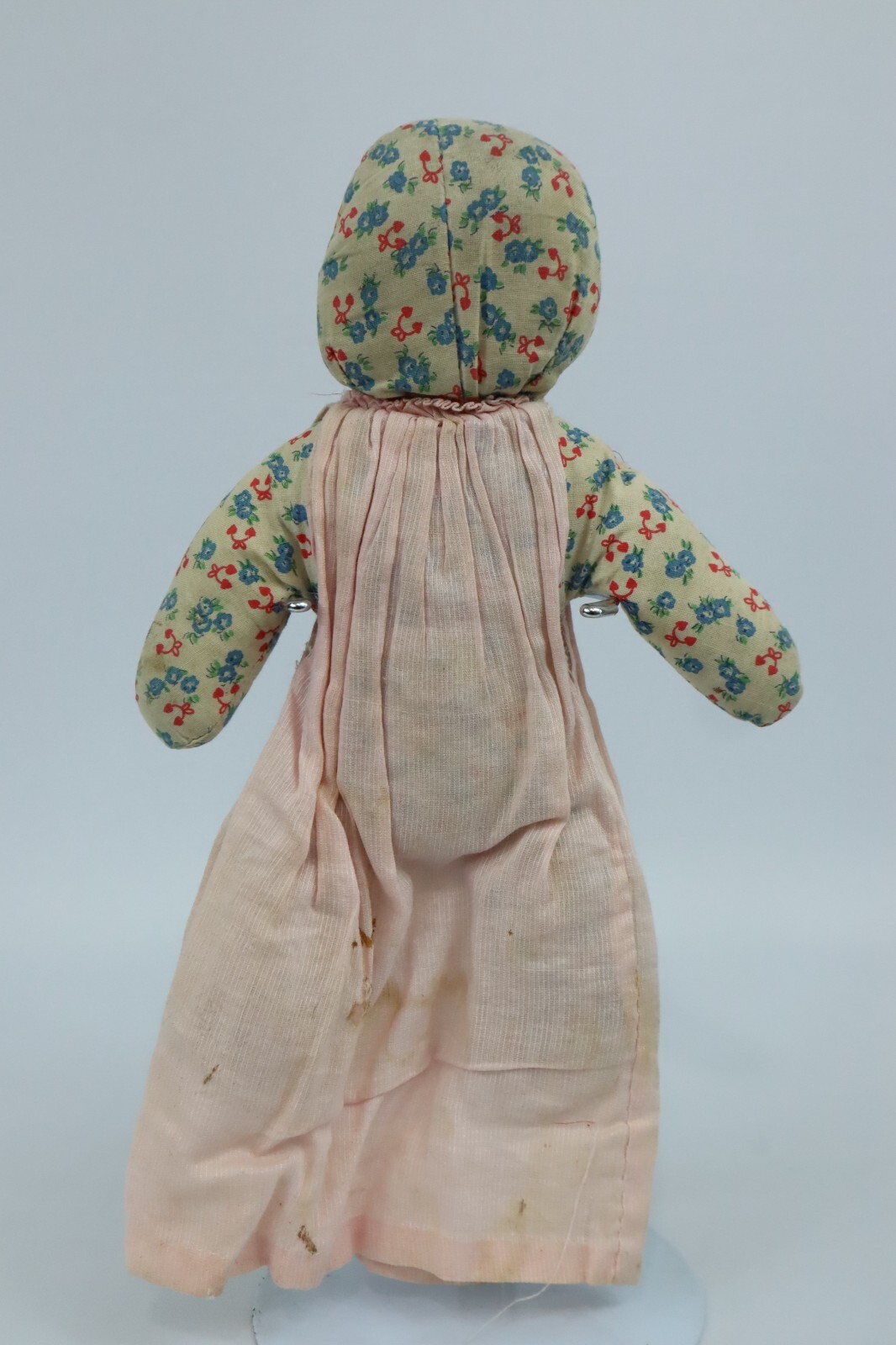 Early Antique 1890s Primitive Cloth Rag Doll 9.5" Calico Fabric Pencil ...