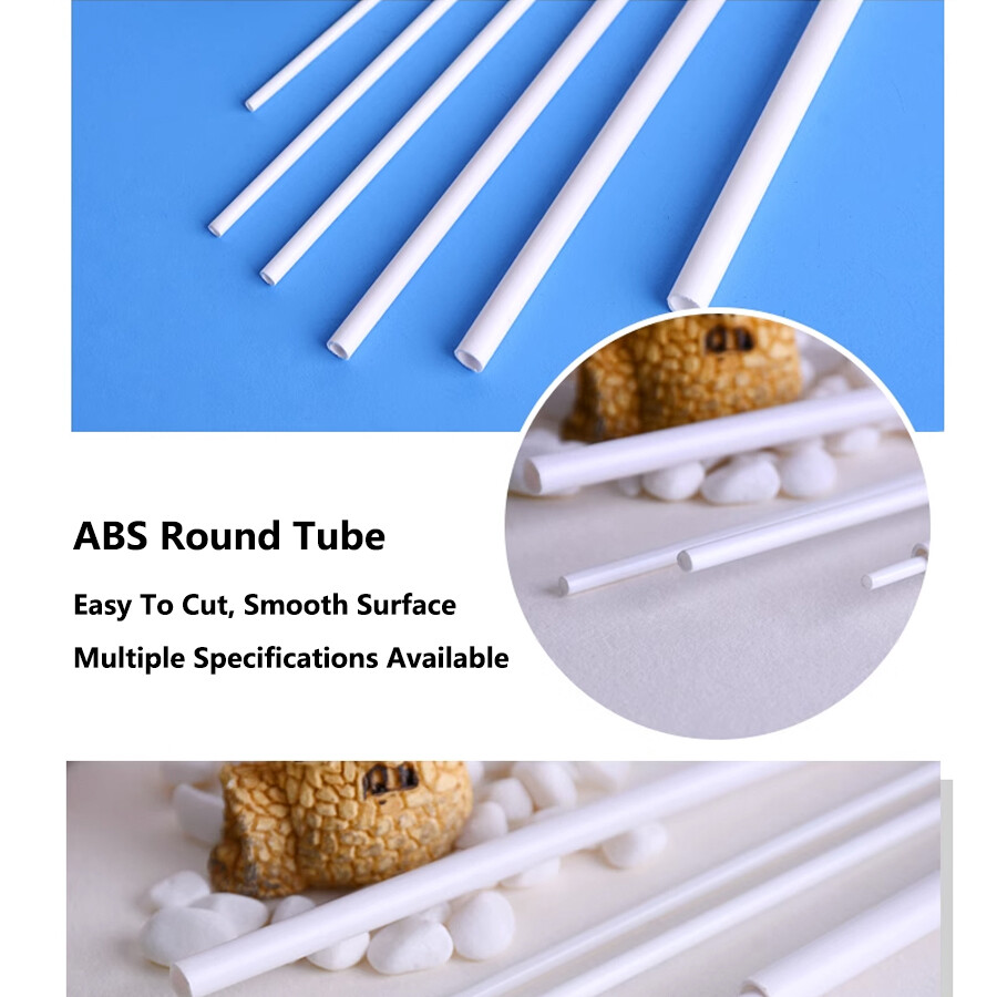 White ABS Round Hollow Tube 3mm-10mm Styrene Plastic Pipe DIY Model ...