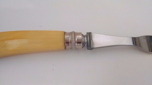 Vtg Everbrite Serving Fork Ornate Golden Yellow Plastic Handle ...