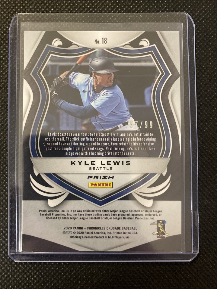 KYLE LEWIS ROOKIE 2020 PANINI CHRONICLES CRUSADE BLUE ICE /99 SEATTLE ...