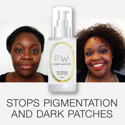 PURE WHITE WHITENING CREAM-GEL WHITER BRIGHTER SKIN TONE NATURAL ...